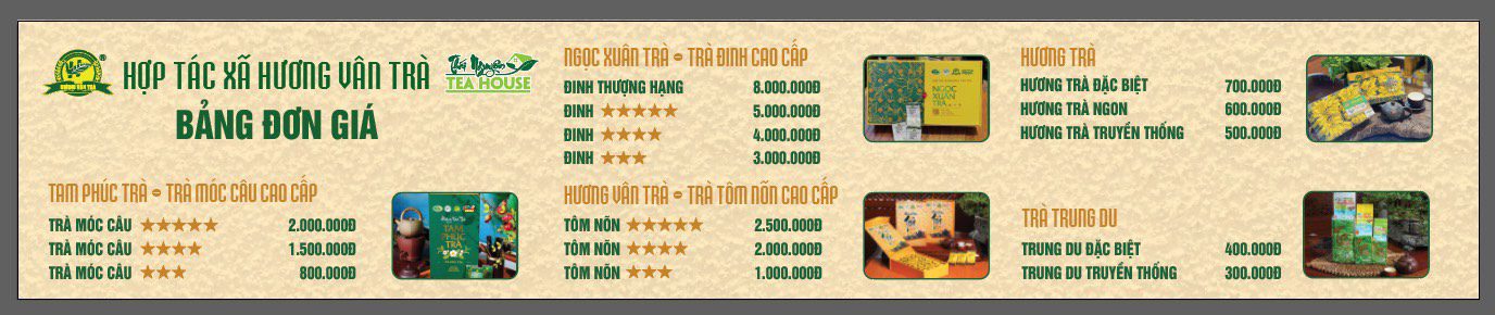 Toàn Bộ Sản Phẩm Từ Trà Xanh Thái Nguyên - Hương Vân Trà